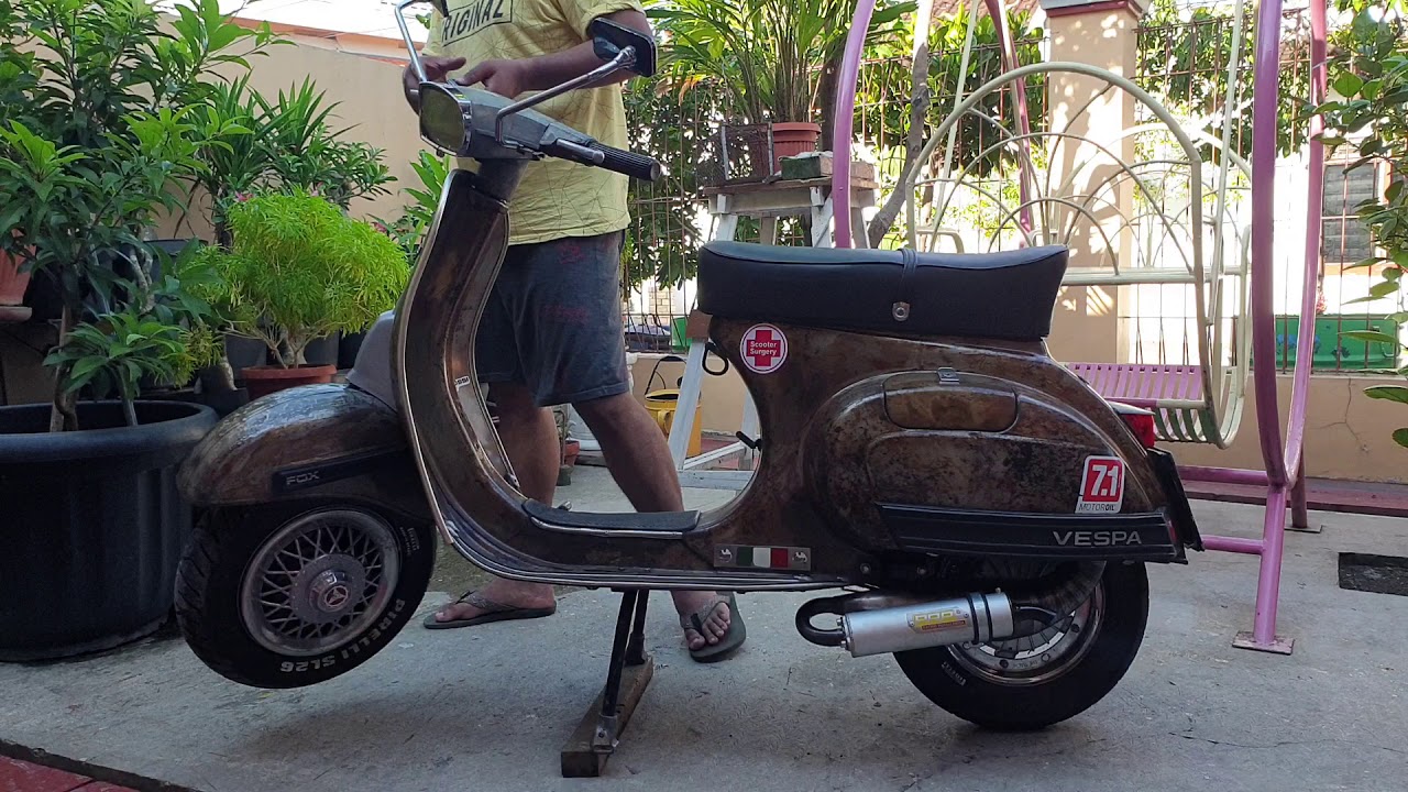 VESPA PTS 100 RUSTY test suara knalpot PRP RACING TUNE UP - YouTube