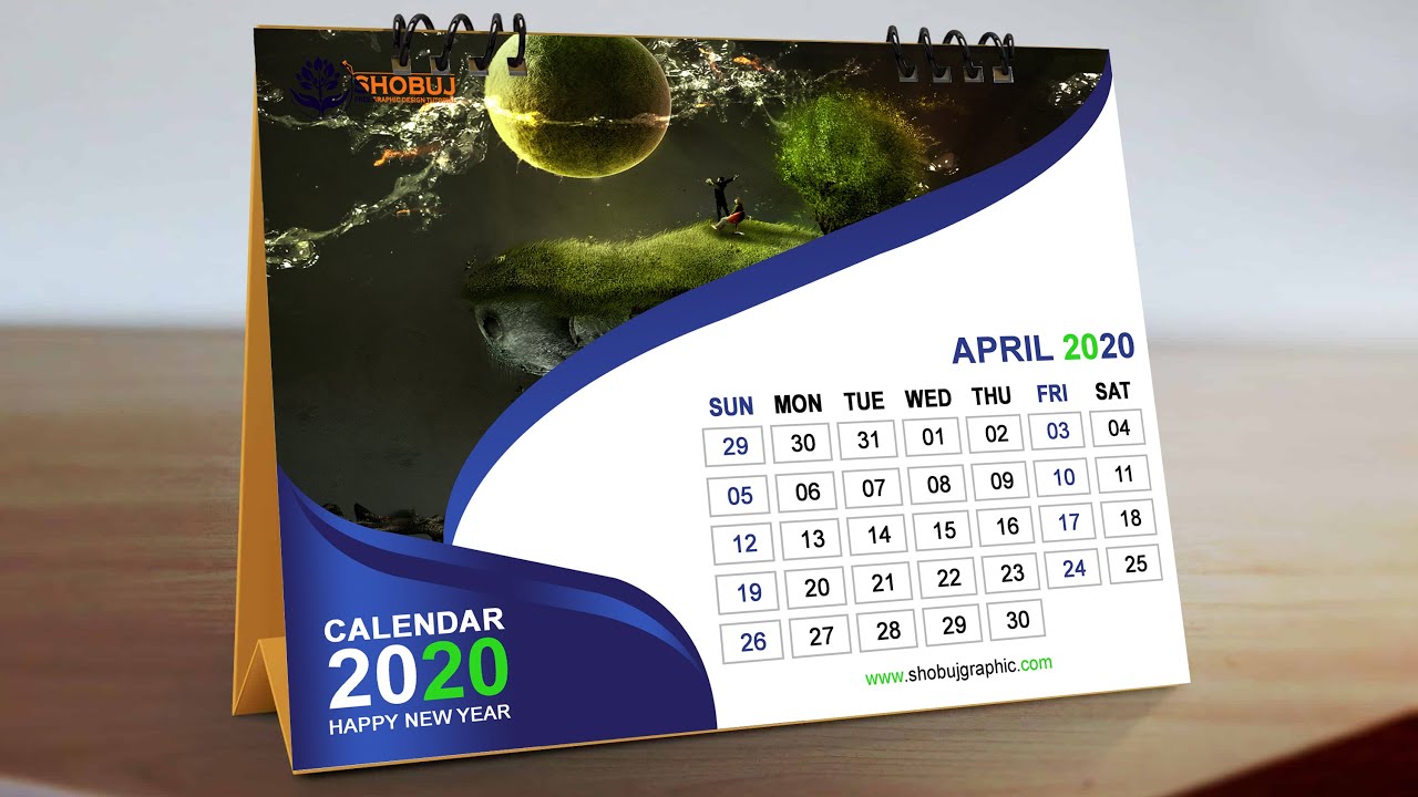 Professional Simple Desk Calendar Design | Photoshop Tutorial - YouTube