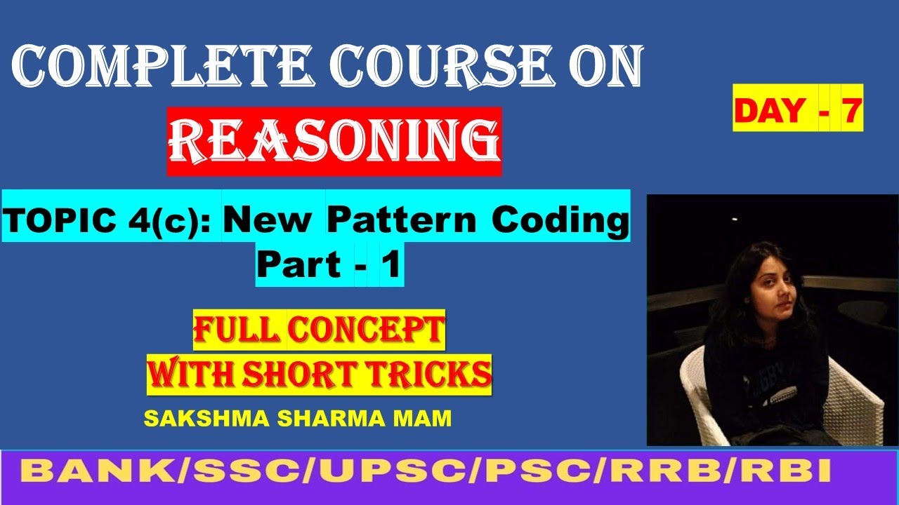 Complete Course on Reasoning|| Day - 7 || Topic 4(c): New Pattern ...
