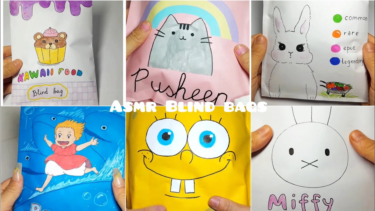 Paper blind bags asmr || Random ️ - YouTube