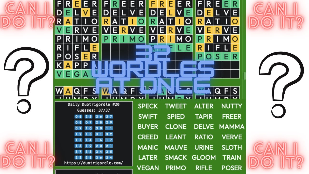 CAN I DO 32 WORDLES AT ONCE? - YouTube