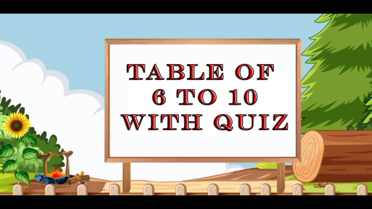 Table of 6 to 10 | Rhythmic Table of Six to Ten | Multiplication table ...