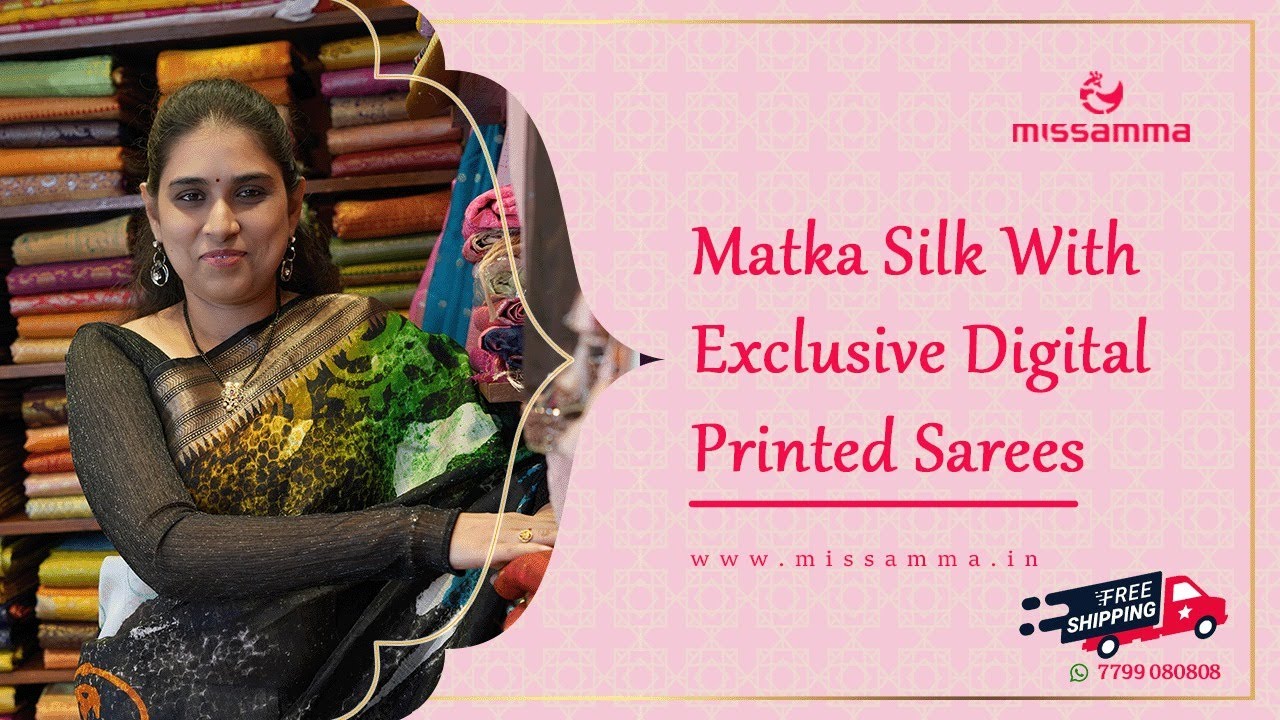 Matka Silk with Exclusive Digital Printed Sarees | Shibori Print Sarees ...