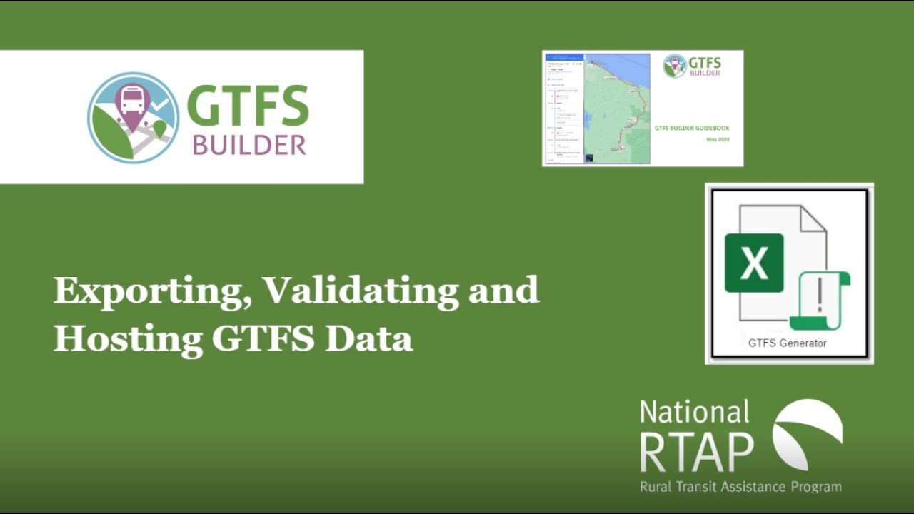 National RTAP Video: Exporting, Validating and Hosting GTFS Data - YouTube