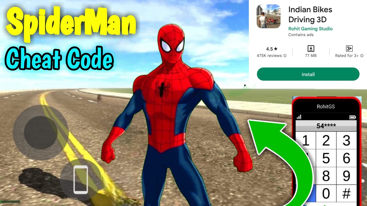 New Spider Man Cheat Code In Indian Bike Driving 3D 😱 | Top Myths of Indian Bikes Driving 3D ...