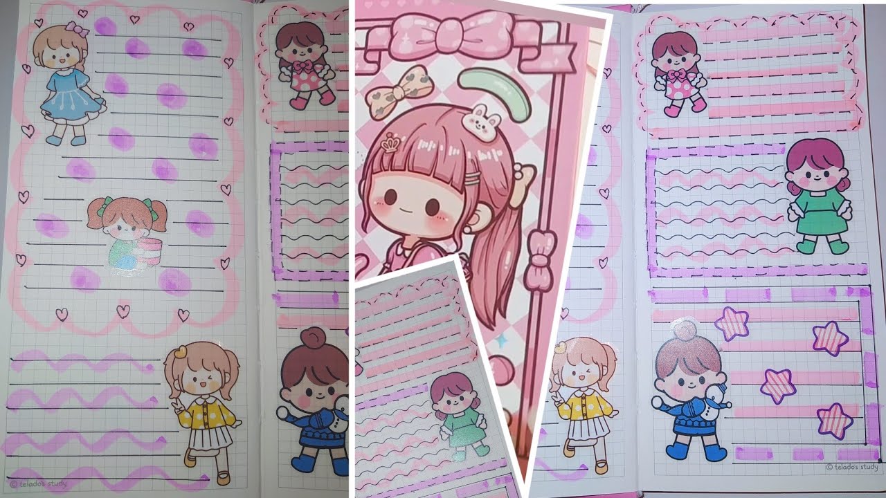 Cute Journal. decorating with stickers ASMR+Music #cute #journal #asmr ...