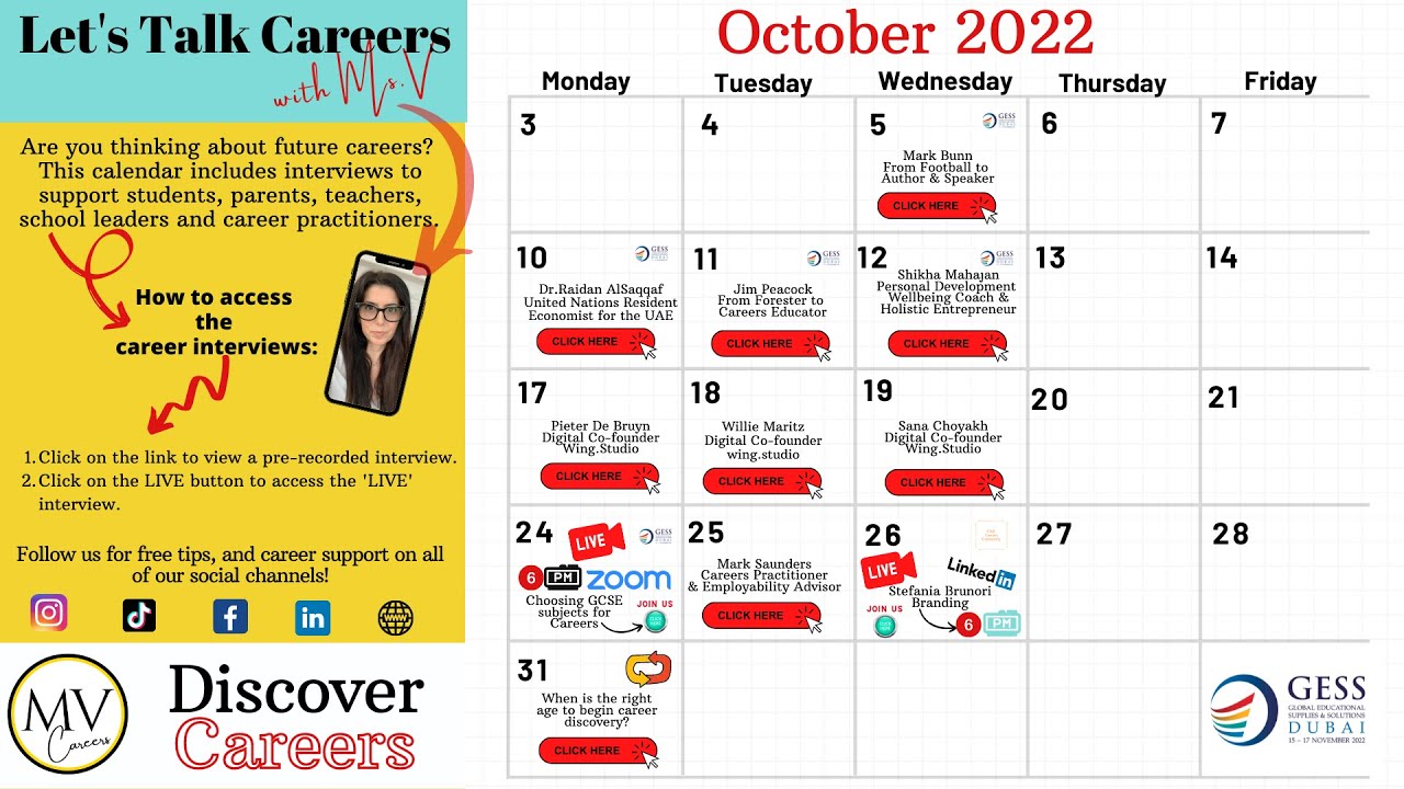 Grab your FREE October Career Spotlight Calendar! - YouTube