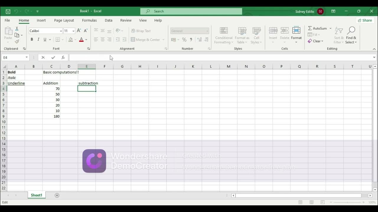 Ms Excel Basic computations & Shortcut key commands Empowerment technology_BanaloMclife - YouTube