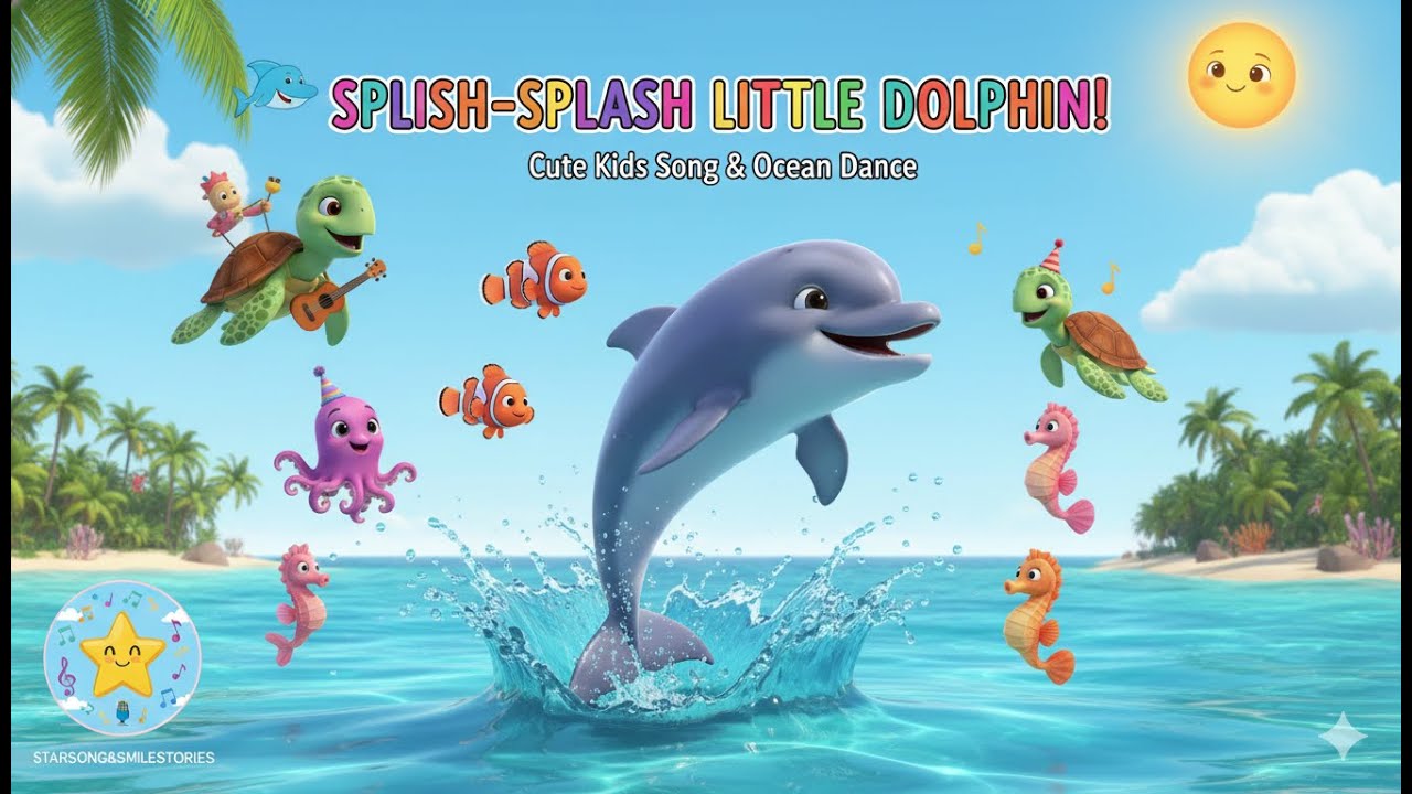 🐬 Splish-Splash Little Dolphin! | Cute Kids Song & Ocean Dance ...