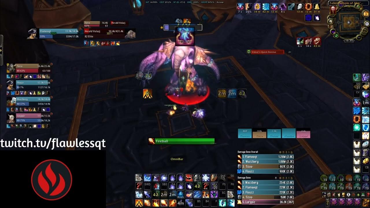 Flawlessqt | INSANE FIRE MAGE DAMAGE! | Wotlk Classic HC World Tour - YouTube