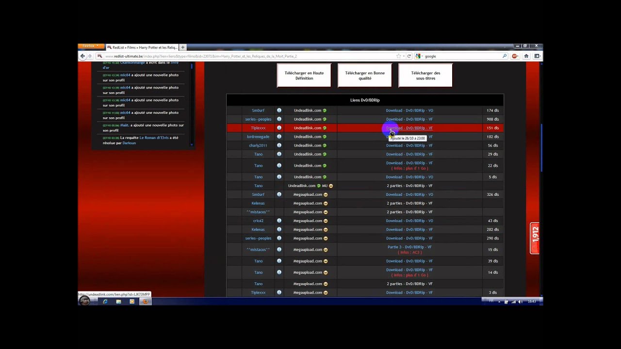 Site de téléchargement : Redlist - YouTube