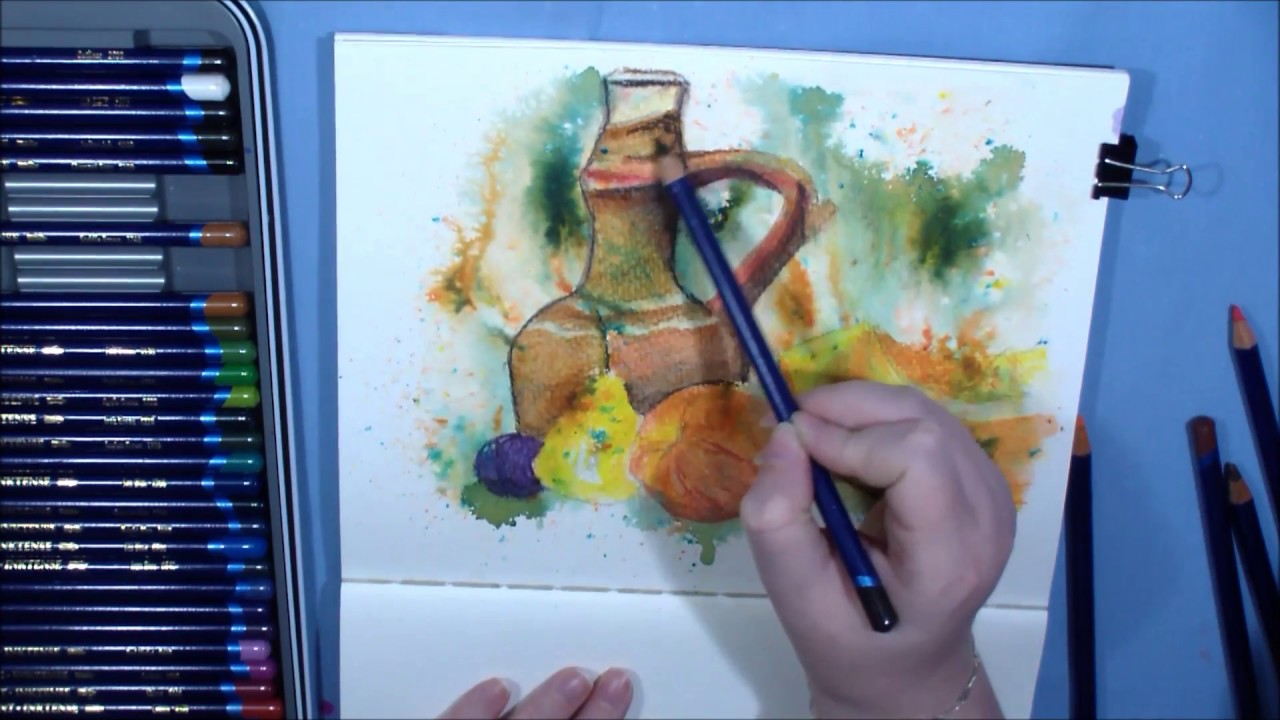 Akvarelové pastelky | Zátiší - YouTube