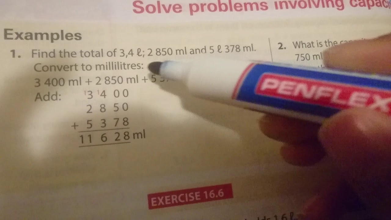 Grade 6 Maths - Capacity and Volume (Solve problems involving capacity ...