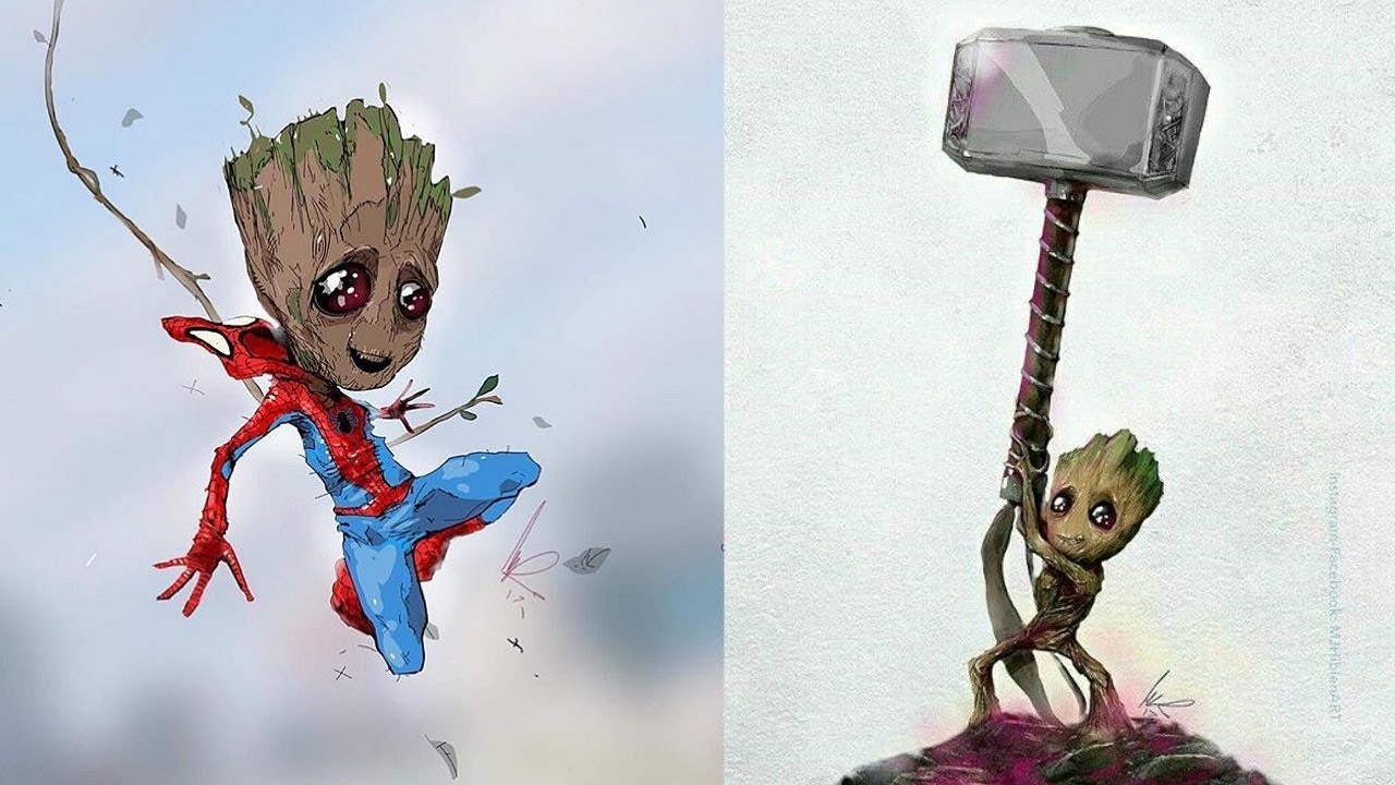 50+ Hilariously Funny SUPERHERO GROOT MARVEL - GROOT GUARDIANS OF THE ...