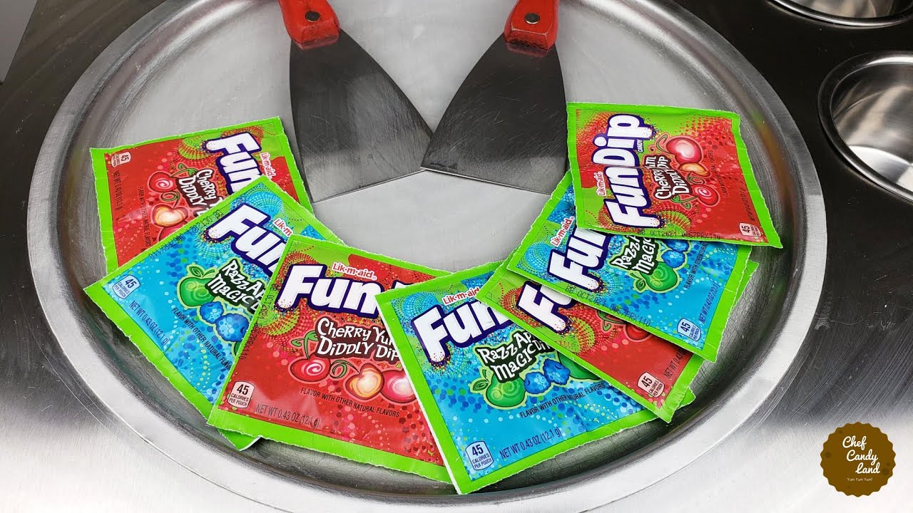 Fun Dip Candy ASMR Ice Cream Rolls oddly satisfying Fun Dips Ice Cream ...