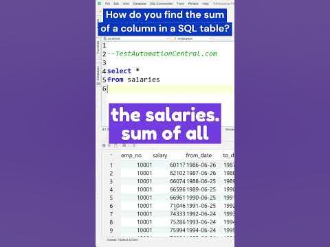 SQL Interview Question - How To Find The Sum of a Column in a SQL Table? #sqlqueries #sql - YouTube