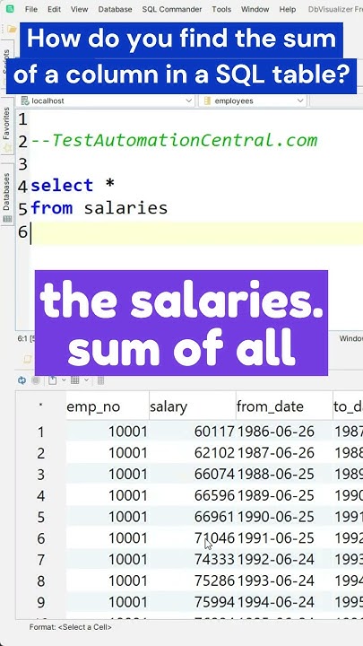 Sql Interview Question How To Find The Sum Of A Column In A Sql Table Sqlqueries Sql Youtube