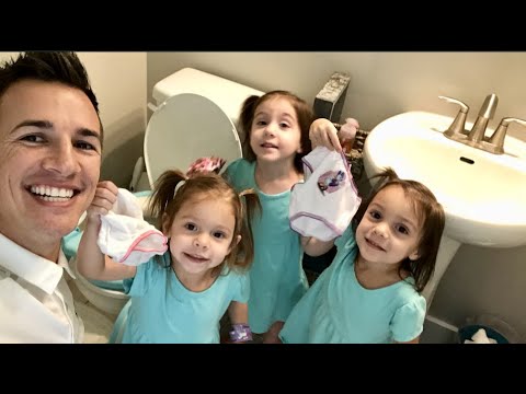 DADDY POTTY TRAINING TRIPLETS (DAY 1)