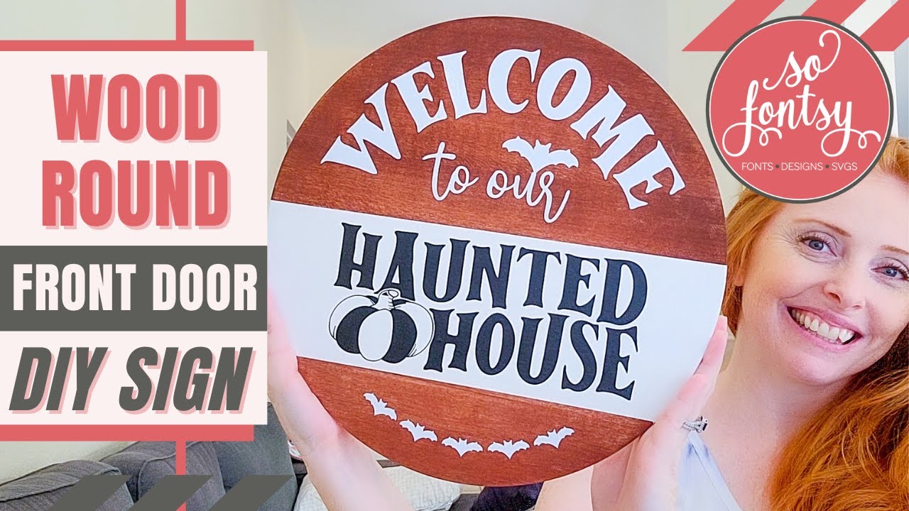 How to Make a Wood Round Welcome Sign for Your Front Door 🙌 - YouTube