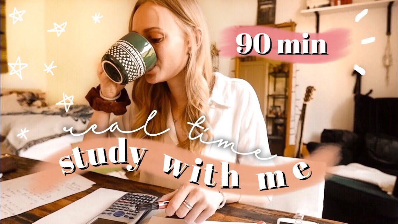 REAL TIME Study with Me (no music): 90 min pomodoro session (with ...