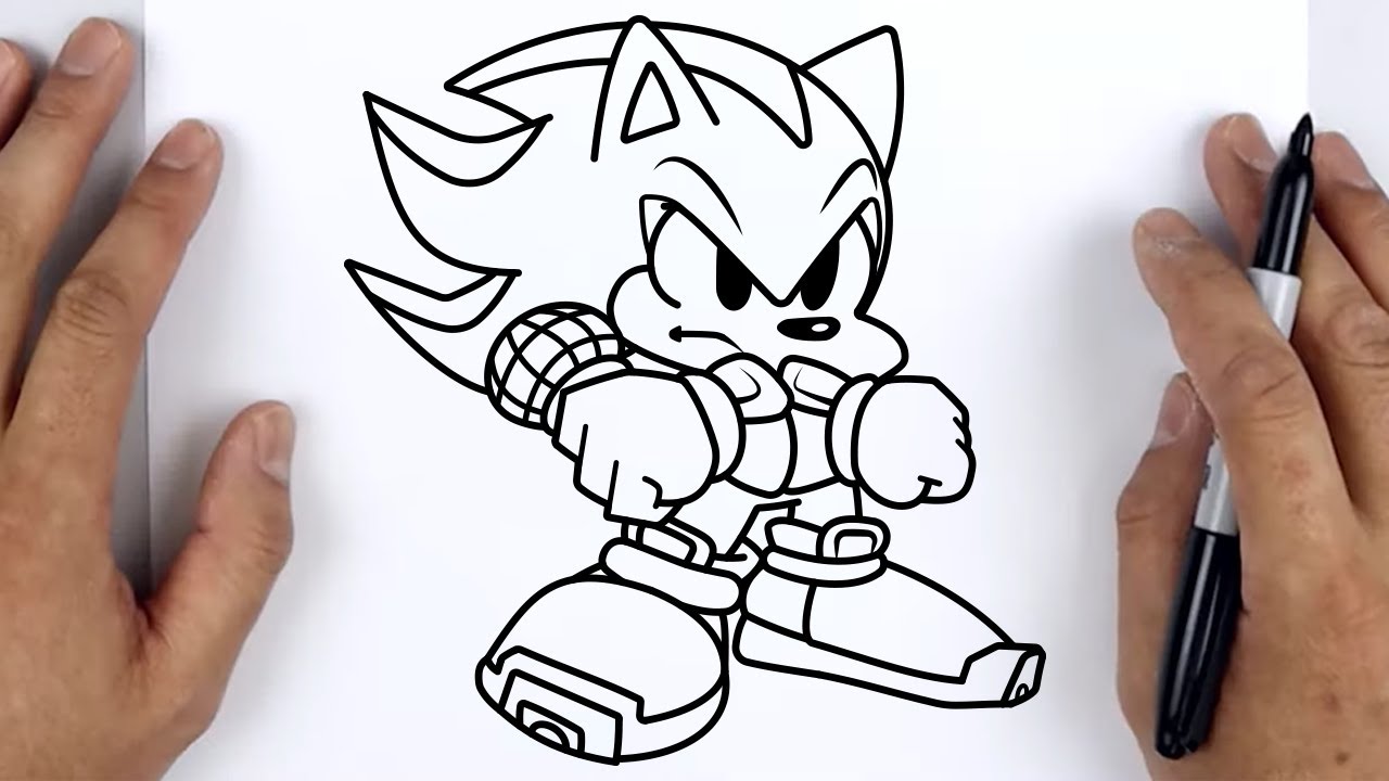HOW TO DRAW SHADOW THE HEDGEHOG | Friday Night Funkin (FNF) - Easy Step ...
