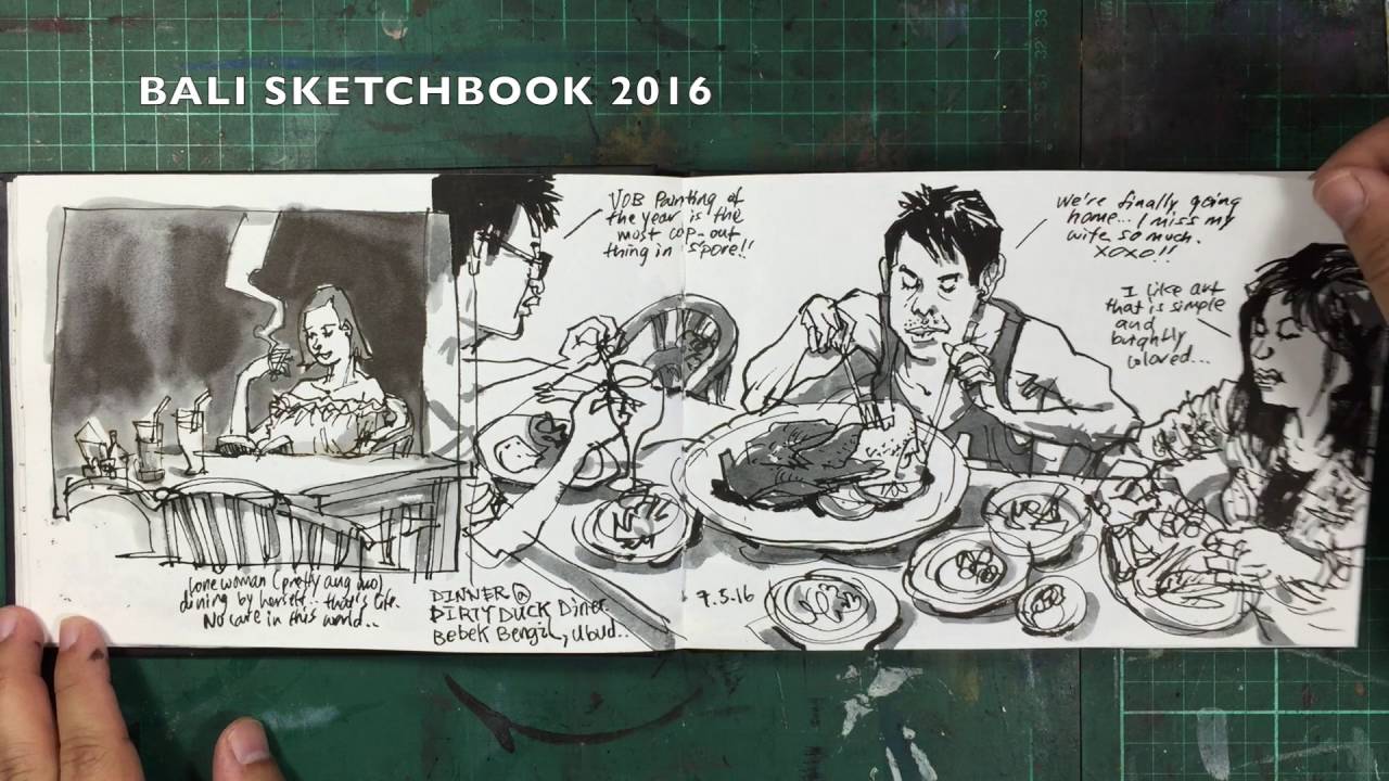 Bali Sketchbook 2016 - YouTube