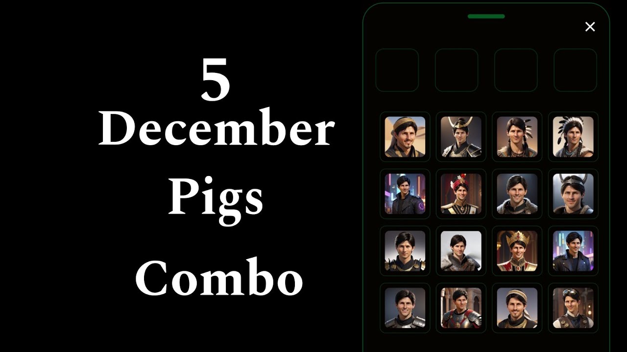 Pigs Combo Today 5 December Pigs Combo Complete Combo Win Pigs Token ...