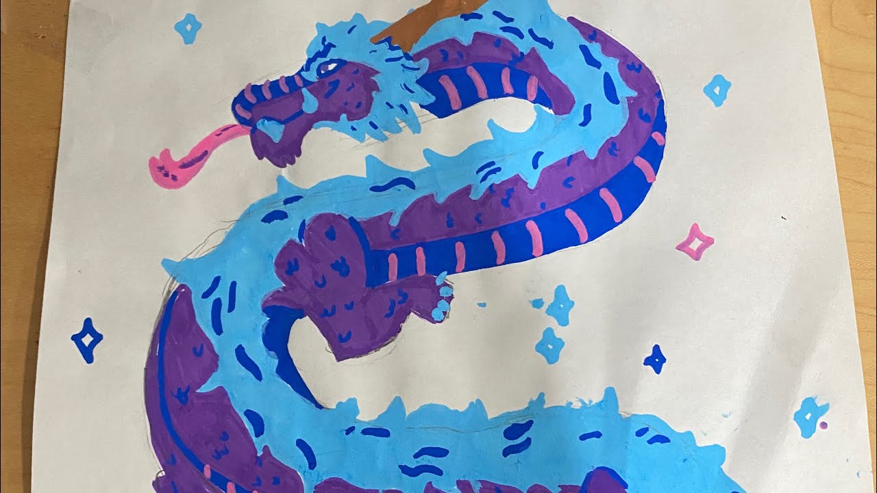 🐲 Drawing a Dragon with Posca Markers!! 🐲 Crunchy Monkey - YouTube