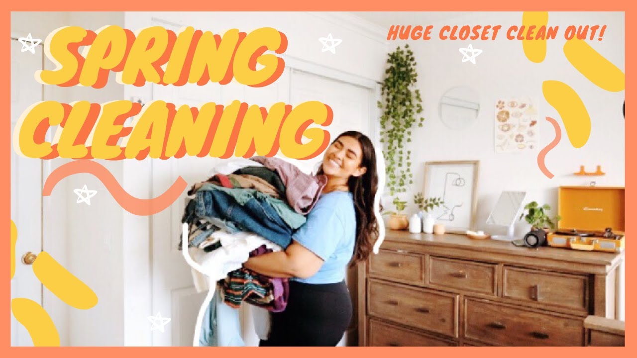 🌻SPRING CLEANING🌻 | cleaning out my entire closet 🌱 - YouTube