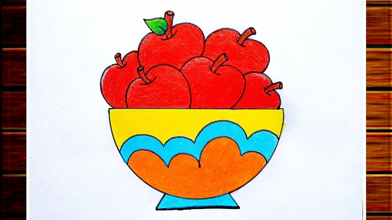 How To Draw Bowl Of Apples| Apples Drawing| Fruit Bowl Drawing Easy ...