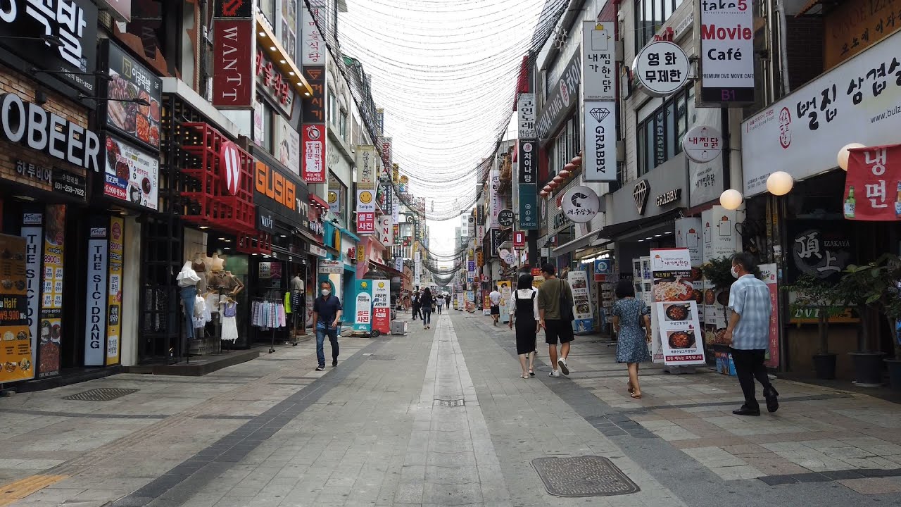 [4k korea] 수원역 로데오거리 | Line 1 Suwon Station Rodeo Street, , Suwon-si ...