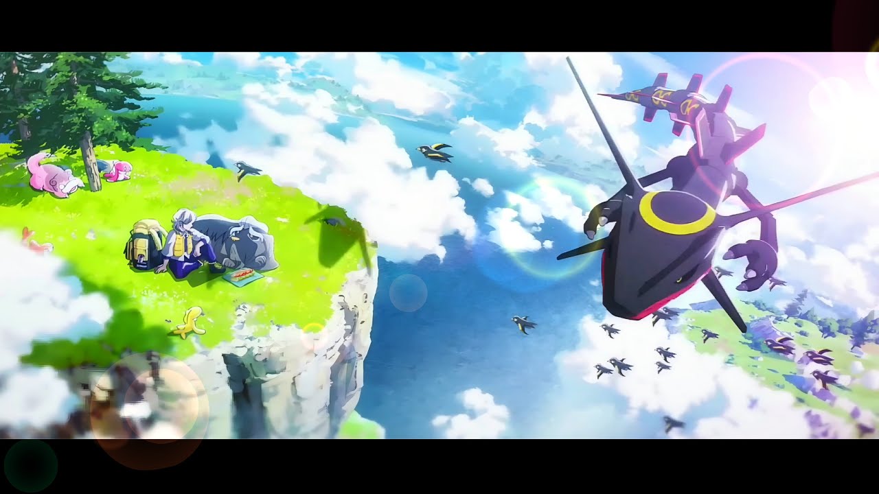 Pokemon animation at its peak...BLACK SHINY RAYQUAZA | pokemon horizons ...