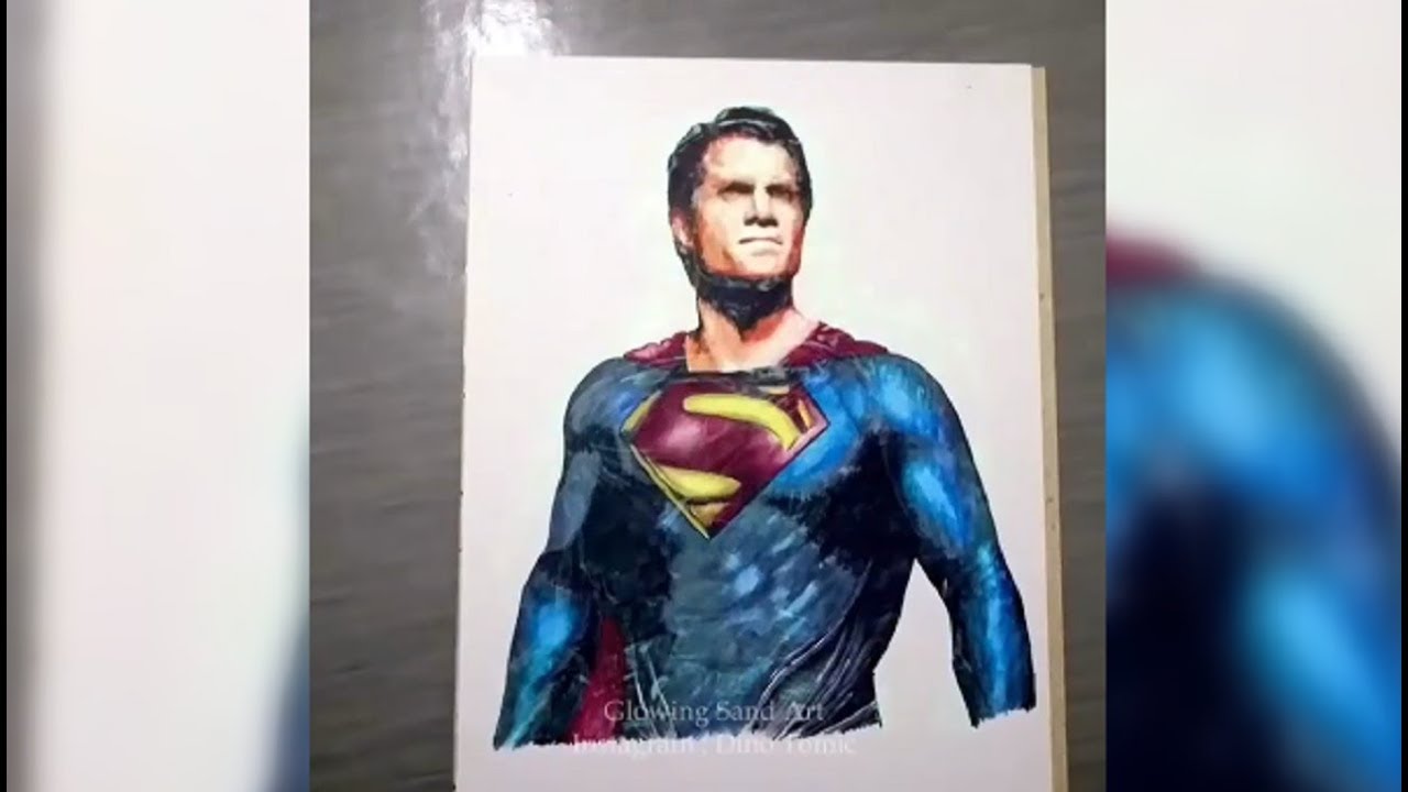 Superman Glowing Sand Art - YouTube