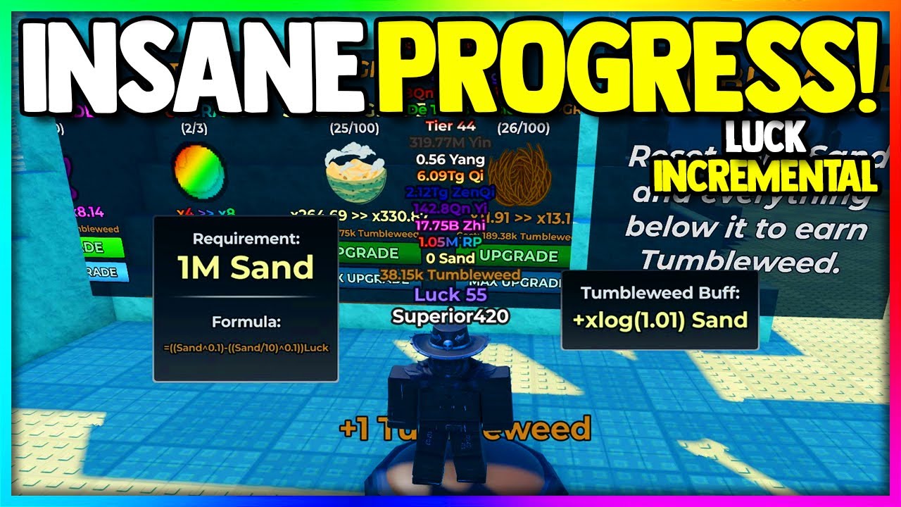 I made INSANE PROGRESS in Roblox Luck Incremental... - YouTube