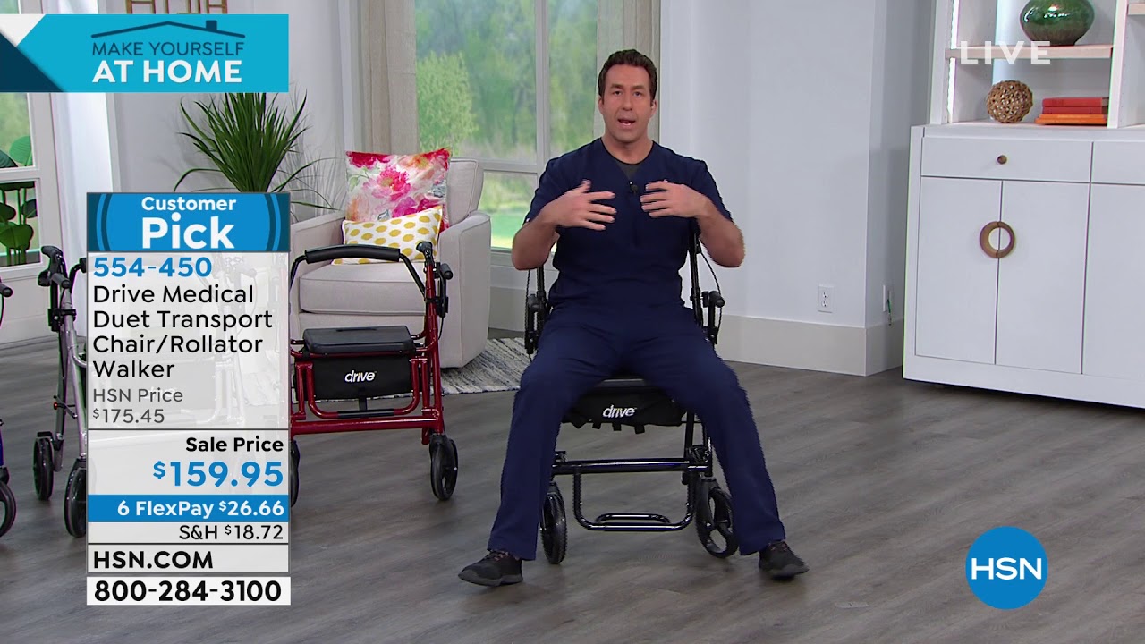 Drive Medical Duet Transport Chair/Rollator Walker - YouTube