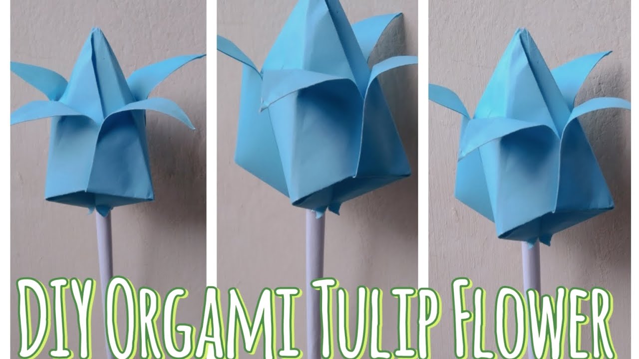 DIY Orgami Tulip Flower With Paper||| Orgami Craft Ideas||| Craft With ...