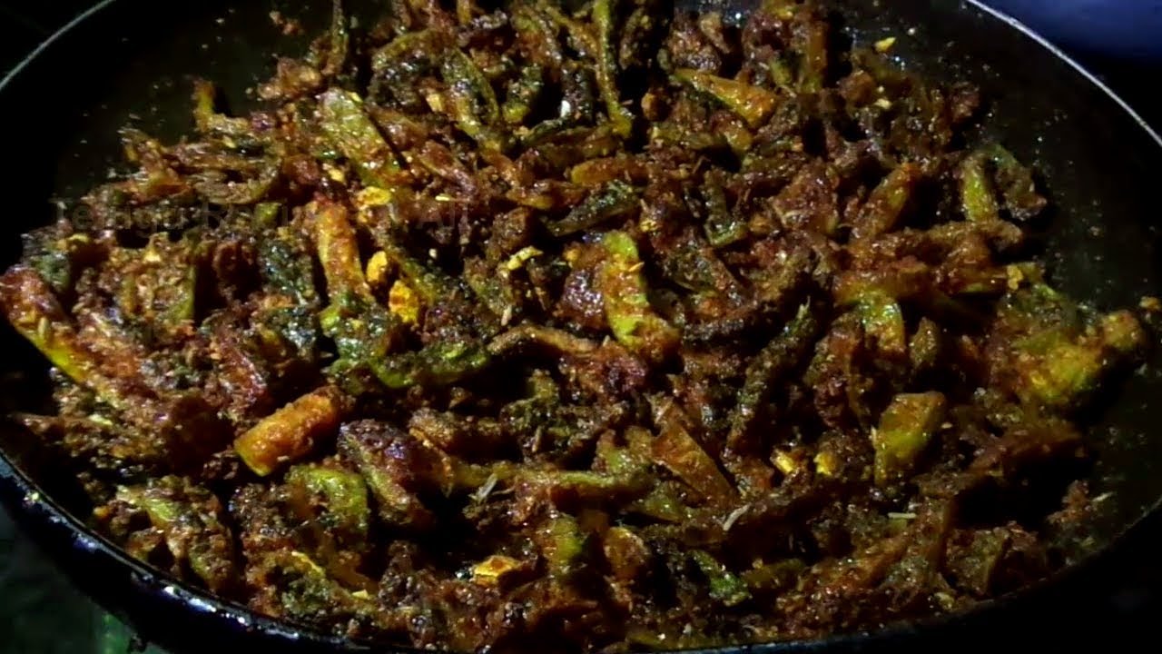How to Make Kakarakaya karam podi fry in Telugu - YouTube