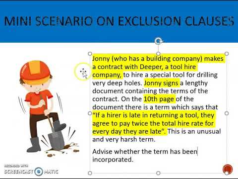 How to apply exclusion clauses - Jonny and Deeper scenario - YouTube