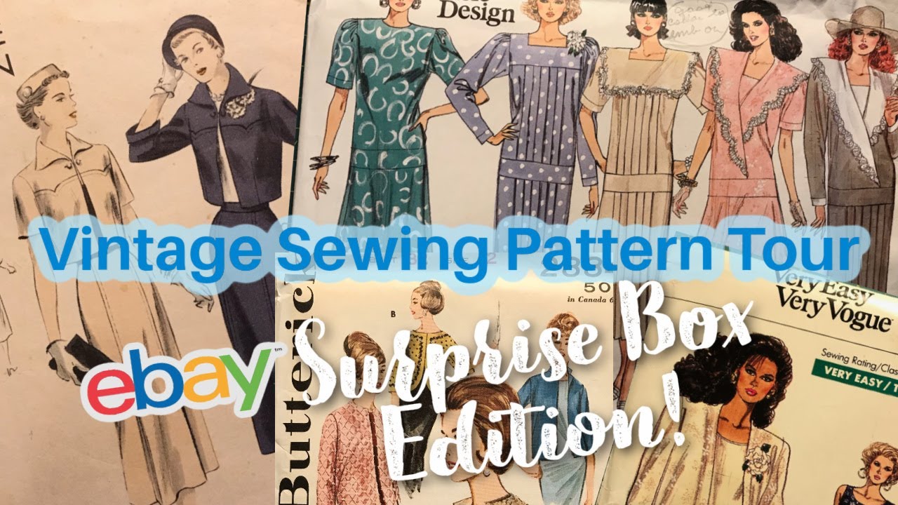 Vintage Sewing Pattern Tour - eBay Surprise Vintage Sewing Pattern Box ...