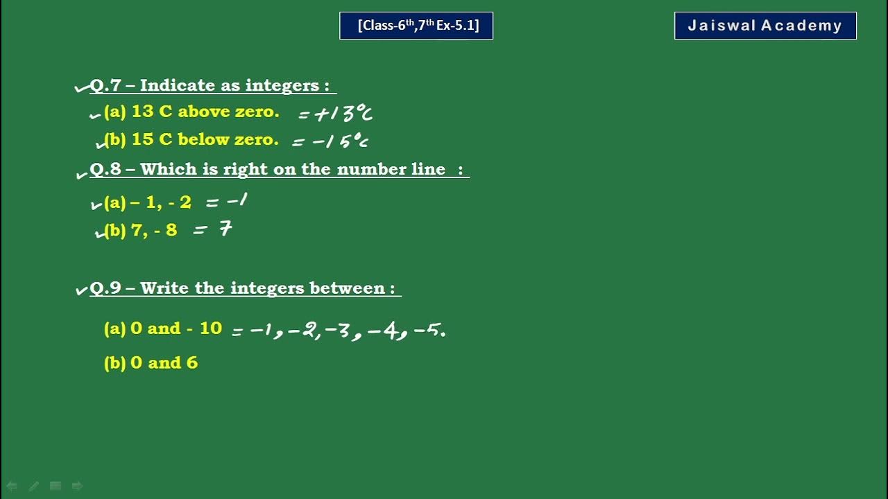 Indicate as Integers || Which is right on the number line || Write the integers between || - YouTube