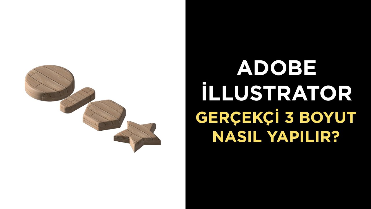 ADOBE ILLUSTRATOR 3 BOYUTLU AHŞAP EFEKTİ - İLLUSTRATOR 3D ÇİZİM ADOBE ...
