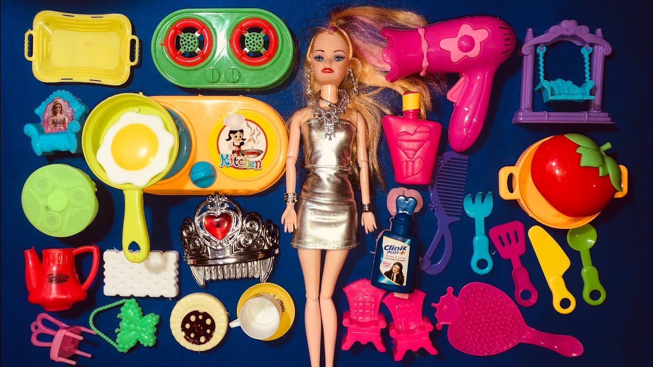 Diy Barbie doll kitchen set video || kitchen set video - YouTube