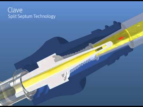 MicroClave Clear Split Septum Technology - YouTube