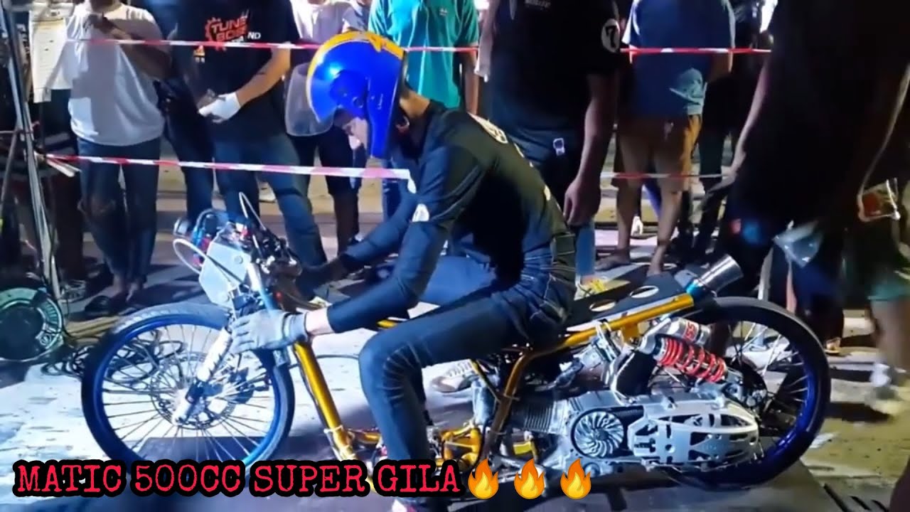 MATIC 500CC SUARA NYA GILA!! DRAG BIKE THAILAND - YouTube