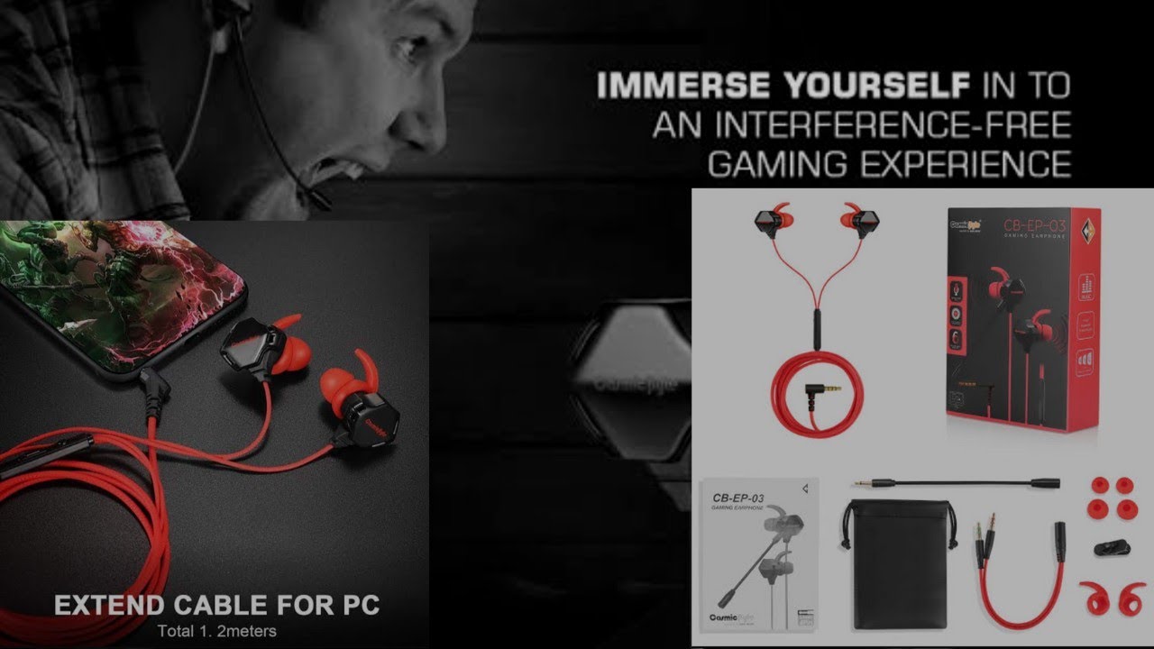 Cosmic Byte EP-03 with 2 plug slitter for PC and detachable mic +hooks ...