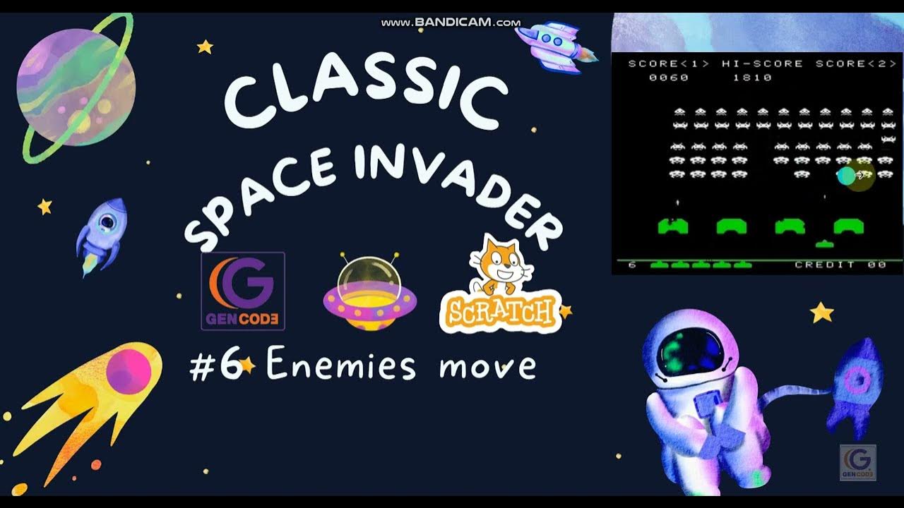 Scratch Classic Space Invader #6 Enemies move - YouTube