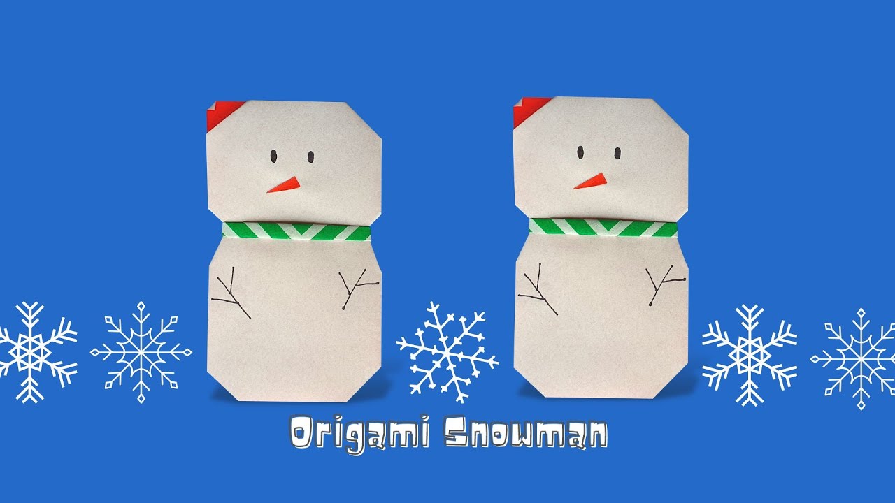 Easy Origami Snowman Tutorial- Easy origami for beginner- Easy paper ...