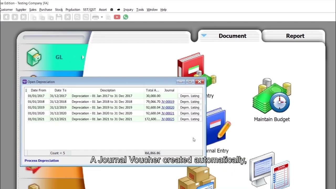 SQL Accounting Software Fixed Asset - YouTube