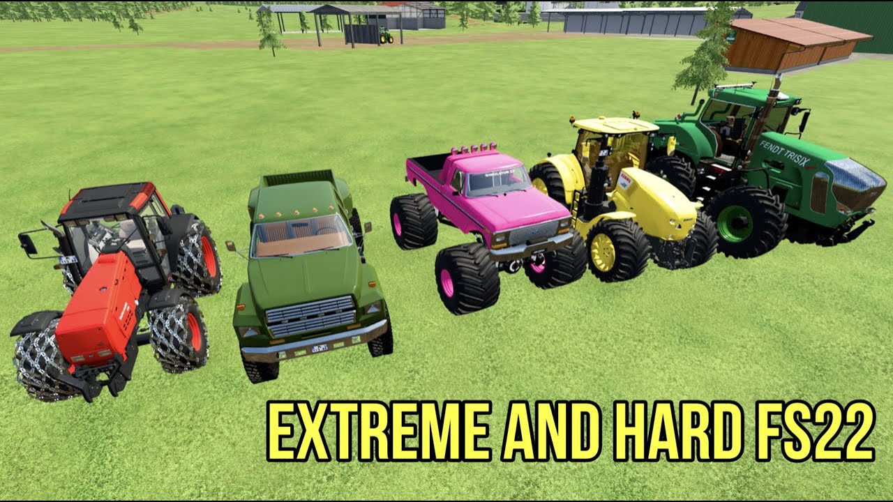Extreme and hard offroad ride. Tractor, Monster truck. FS22, Farming ...