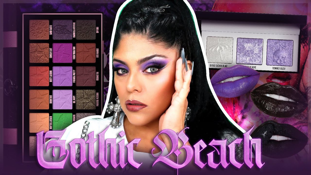 GOTHIC BEACH PALETTE Y DELINEADORES A PRUEBA DE PLAYA x JSC - 4 TUTORIALES / RESEÑA - YouTube